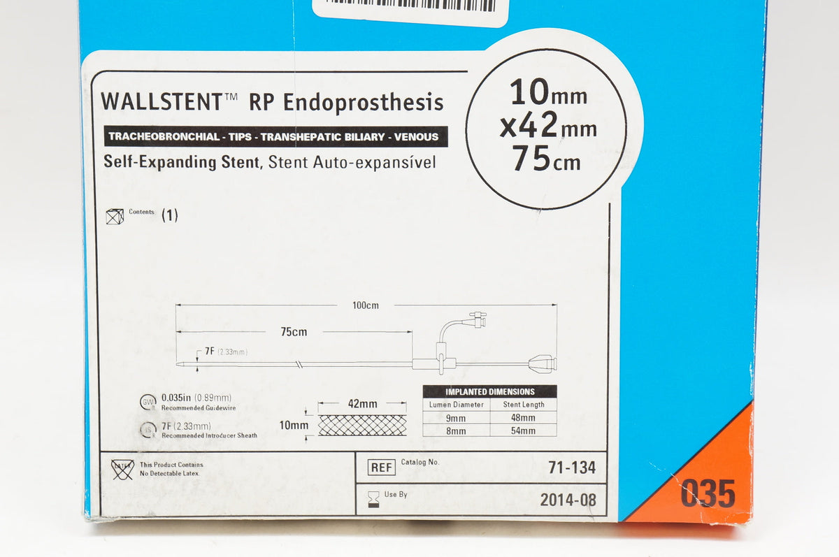 Boston Scientific 71-134 WALLSTENT RP Endoprosthesis 10mm x 42mm, 75cm ...