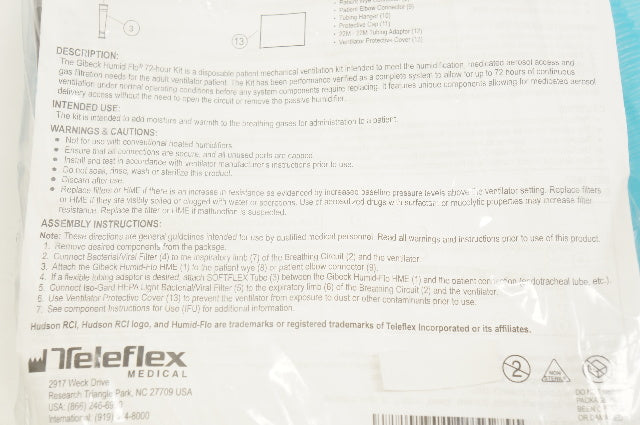 Hudson RCI 19917-72 Gibeck Humid Flo 72-hour Passive Humidification Ki ...