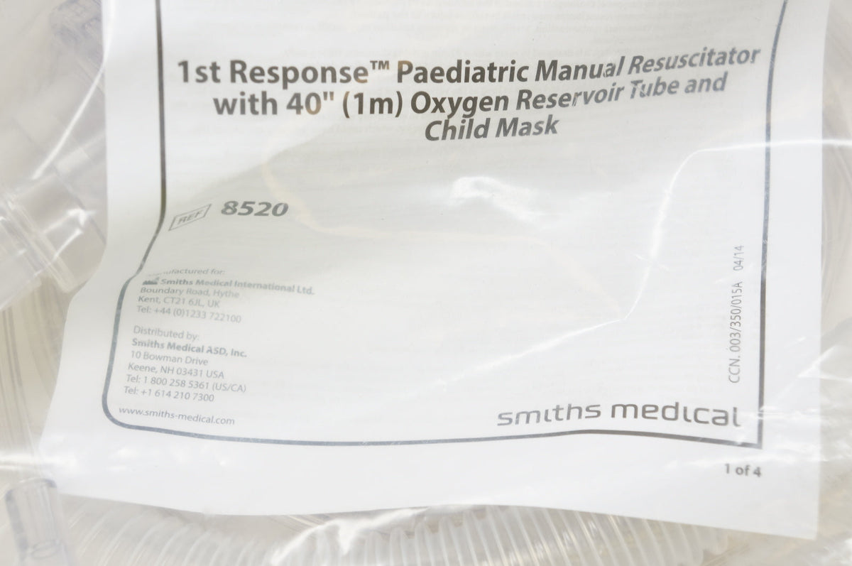 Smiths Medical 8520 Resuscitator, Paed, P&I Elbow Child Mask, Tail Res ...