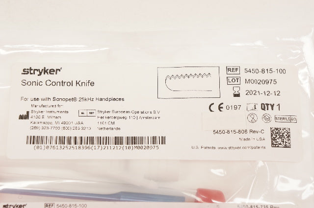 Stryker 5450-815-100 Sonic Control Knife – Imedicsales