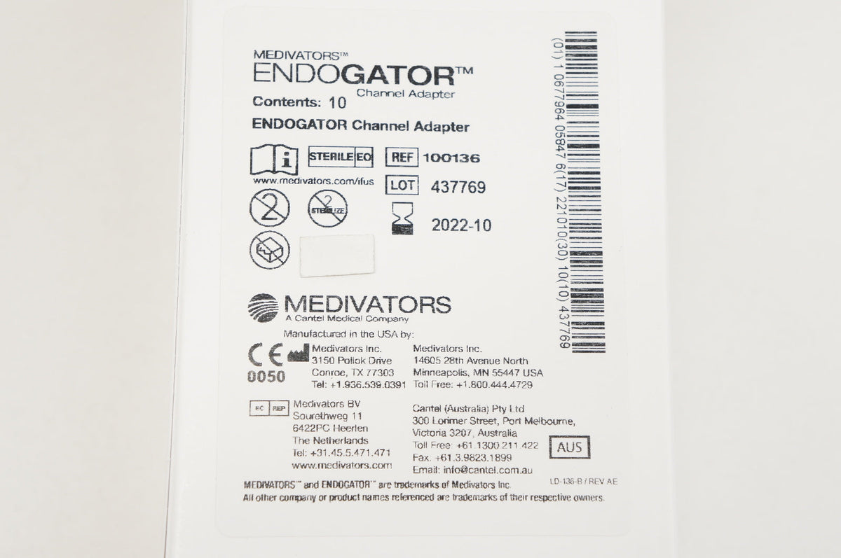Medivators 100136 ENDOGATOR Channel Adapter - Box of 50 – Imedicsales