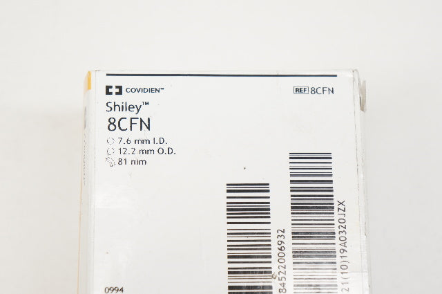 Covidien 8CFN Shiley Tracheostomy Tube Cuffles with Inner Cannula 7.6m ...