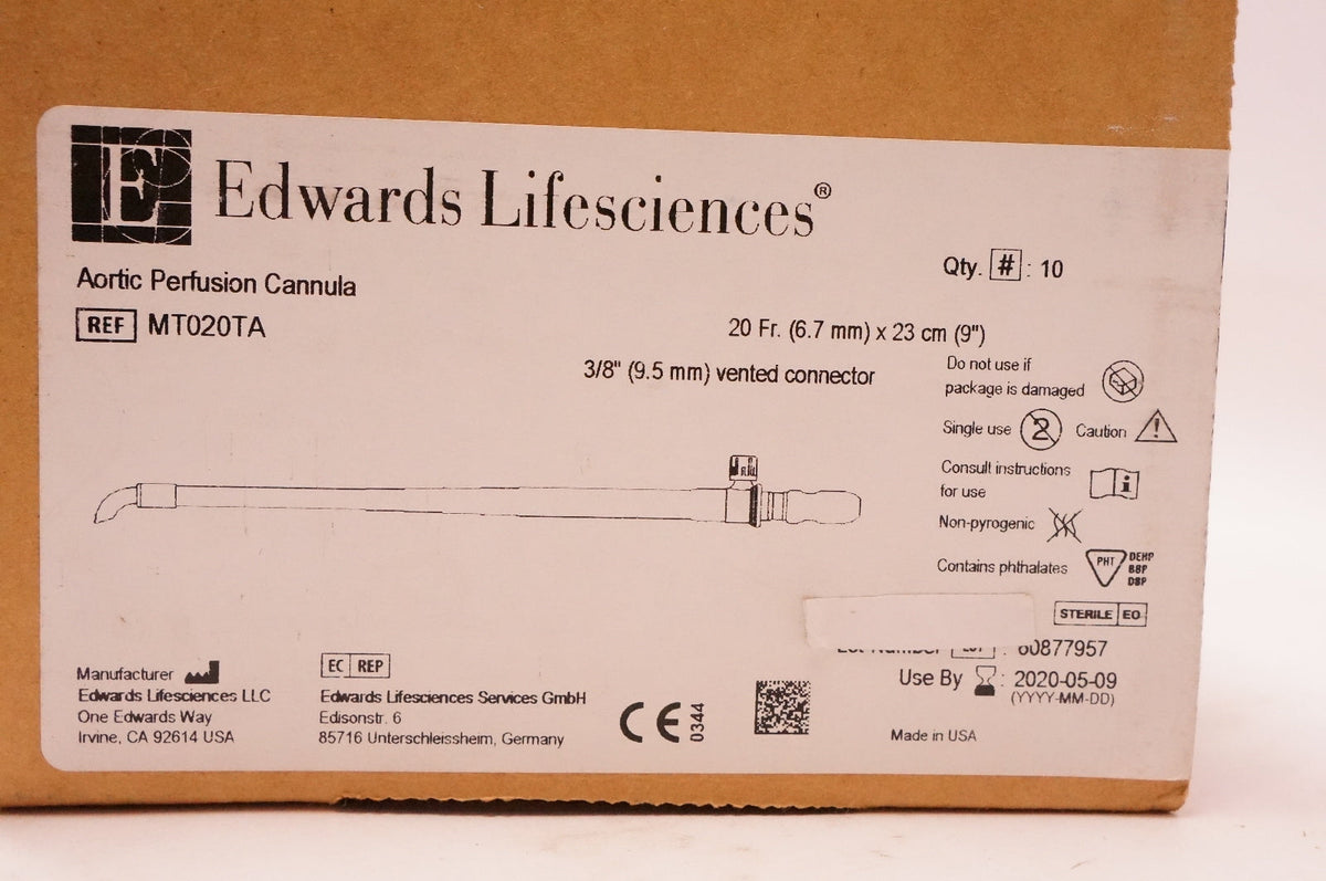 Edwards Lifesciences MT020TA Aortic Perfusion Cannula 20Fr. x 9inch ...