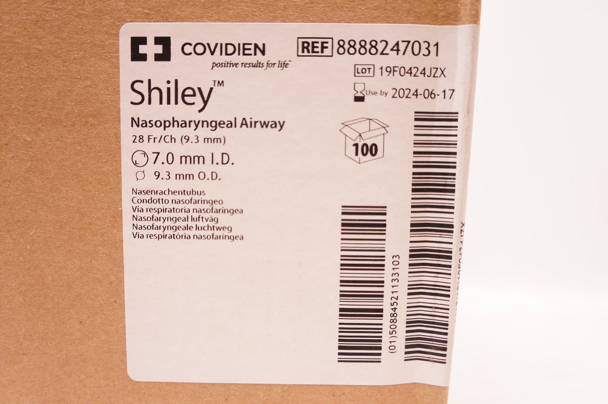 Covidien 8888247031 Shiley Nasopharyngeal Airway 28Fr., 7mm ID - Box o ...