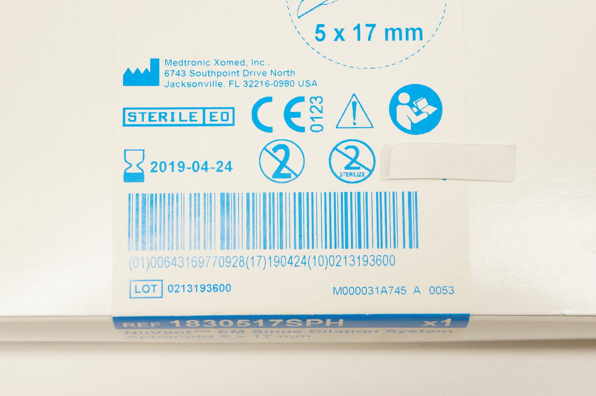 Medtronic 1830517SPH NuVent EM Sinus Dilation System Sphenoid 5 x 17mm ...