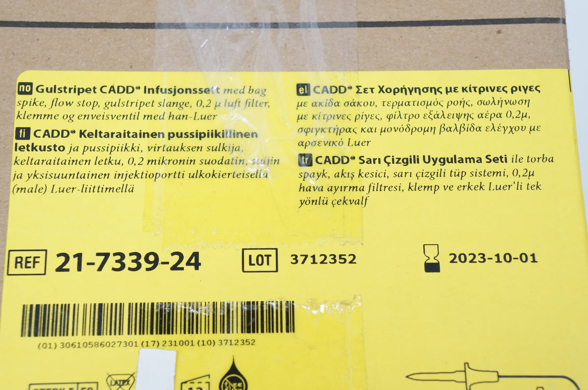 Smiths Medical 21-7339-24 CADD Yellow-Stripped Administrat. Set 130in ...