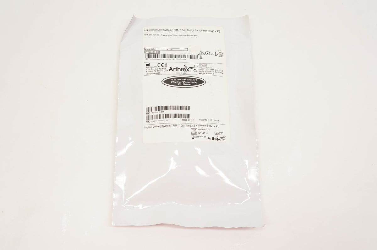 Arthrex AR-4151DS Implant Delivery System, TRIM-IT Drill Pin, 1.5 x 10 ...