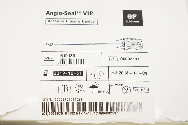 Terumo 610130 Angio-Seal VIP Vascular Closure Device 6F (x) - Box of 5 ...