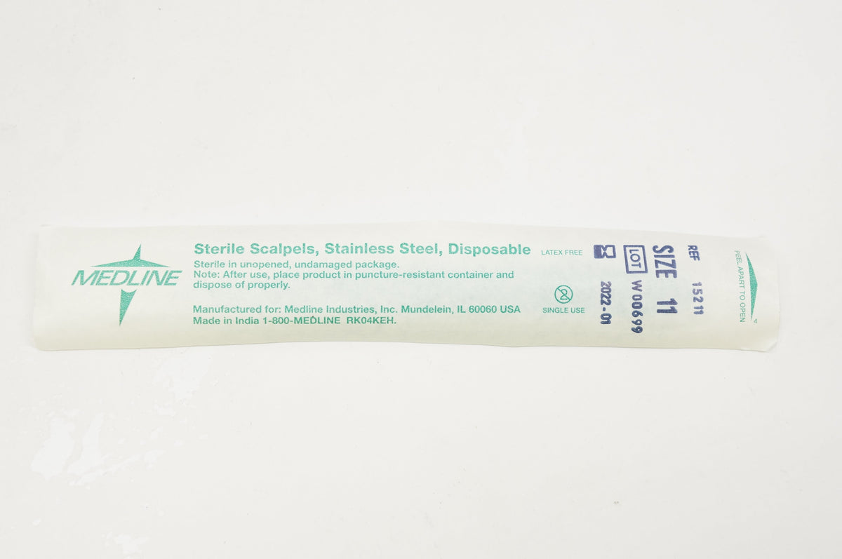 Medline MDS15211 #11 Disposable Surgical Scalpels, Stainless Steel - B ...