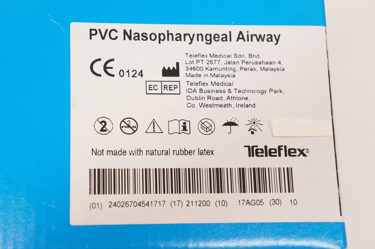 Teleflex 123322 PVC Nasopharyngeal Airway 22Fr. - Box of 8 – Imedicsales