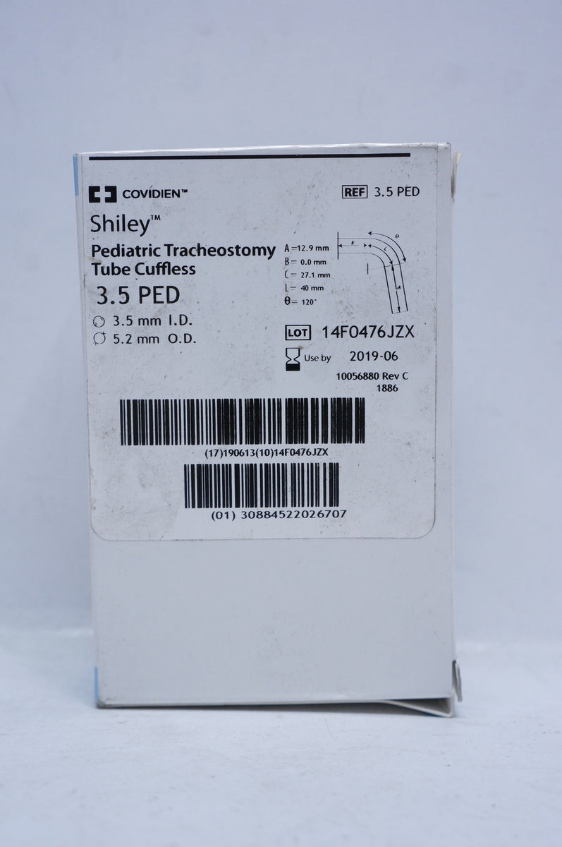 Covidien 3.5PED Shiley Pediatric Tracheostomy Tube Cuffles 3.5mm x 5.2 ...