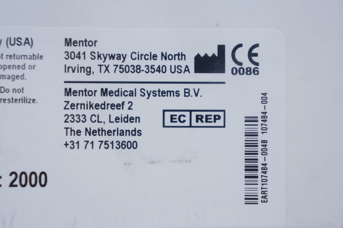 MENTOR 351-2400SZ Round Moderate Plus Profile Implant Size 400cc (x ...