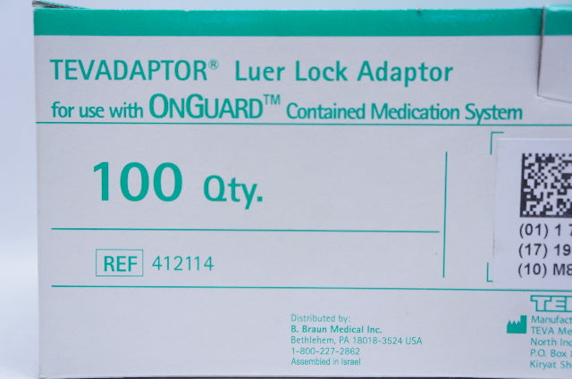 TEVA 412114 TEVADAPTOR Luer Lock Adaptor (x) - Box of 100 – Imedicsales