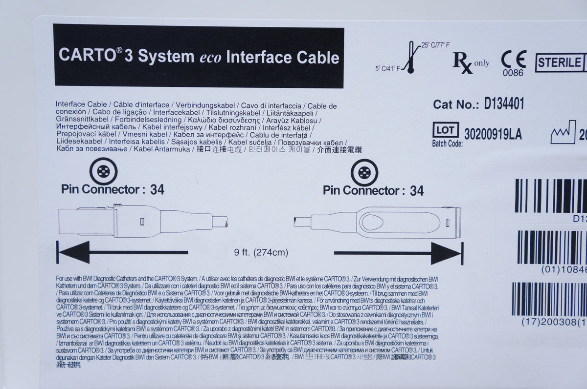 Biosense Webster D134401 CARTO 3 System ECO Interface Cable 9Ft (x ...