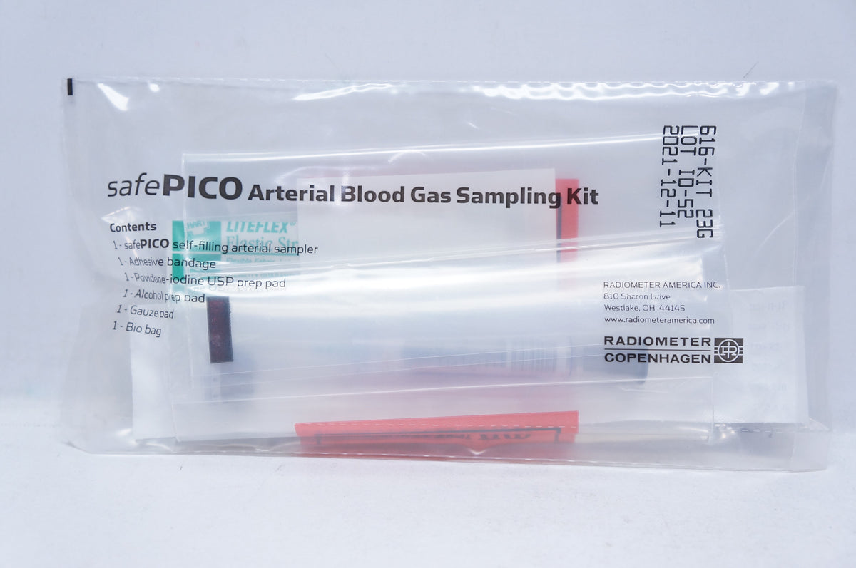 Radiometer 616 Safe Pico Arterial Blood Gas Sampling Kit 23G - Box of ...