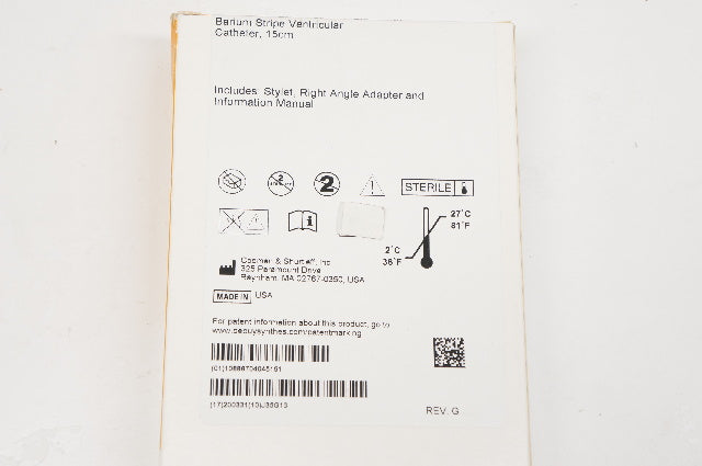 Codman NS0338 BACTISEAL Clear With Barium Stripe Ventricular Cath., 15 ...