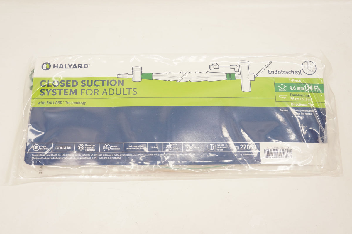 Halyard 22059 Closed Suction System For Adult, Endotracheal 14F - Box ...