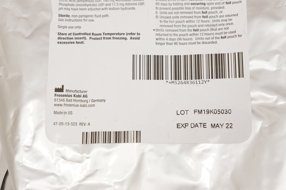 Fresenius Kabi 4R3611 Fenwal Blood-Pack Units Anticoagulant Citrate 45 ...