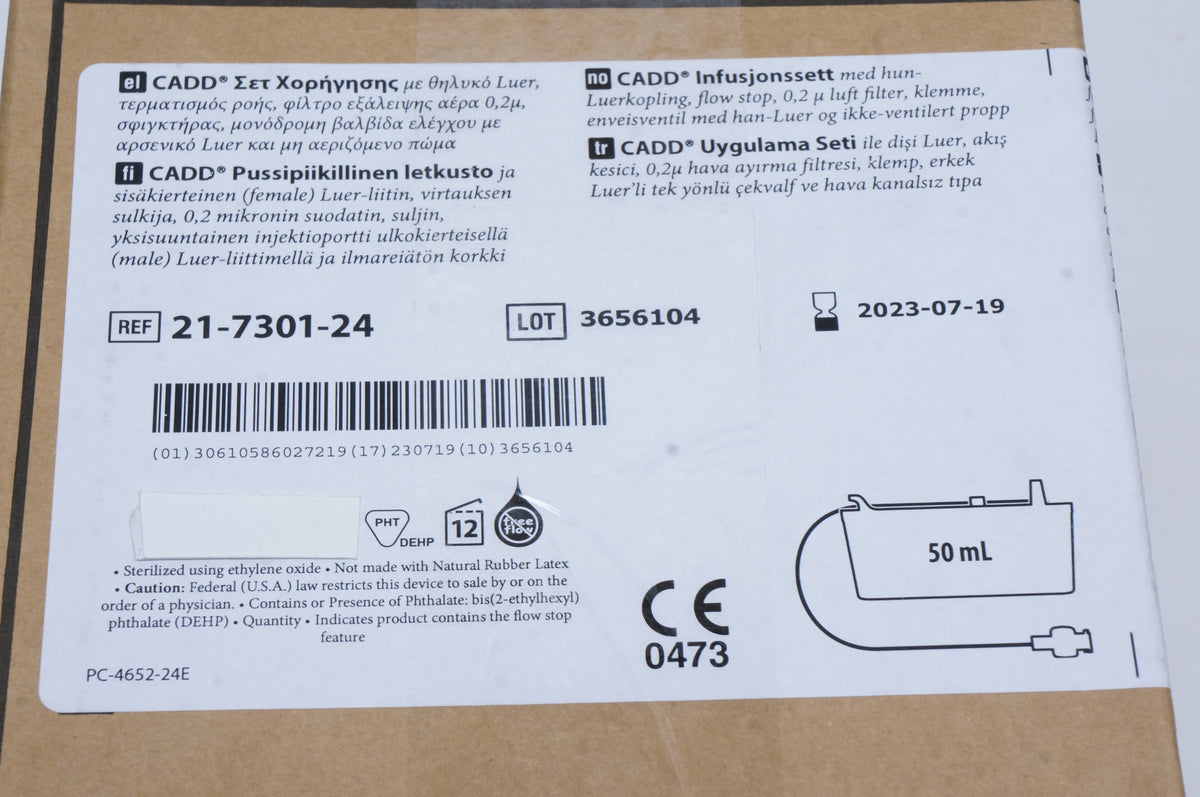 Smiths Medical 21-7301-24 CADD Medication Cassette Reservoirs 50mL - B ...