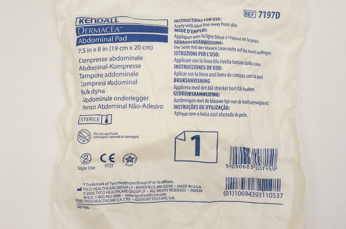 Tyco 7197D Kendall Dermacea Abdominal Pad 7.5inch x 8inch (x) – Imedicsales