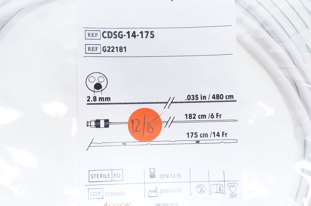 Cook G22181 14Fr Colon Decompression Set 2.8mm x 0.35inch x 480cm (x ...