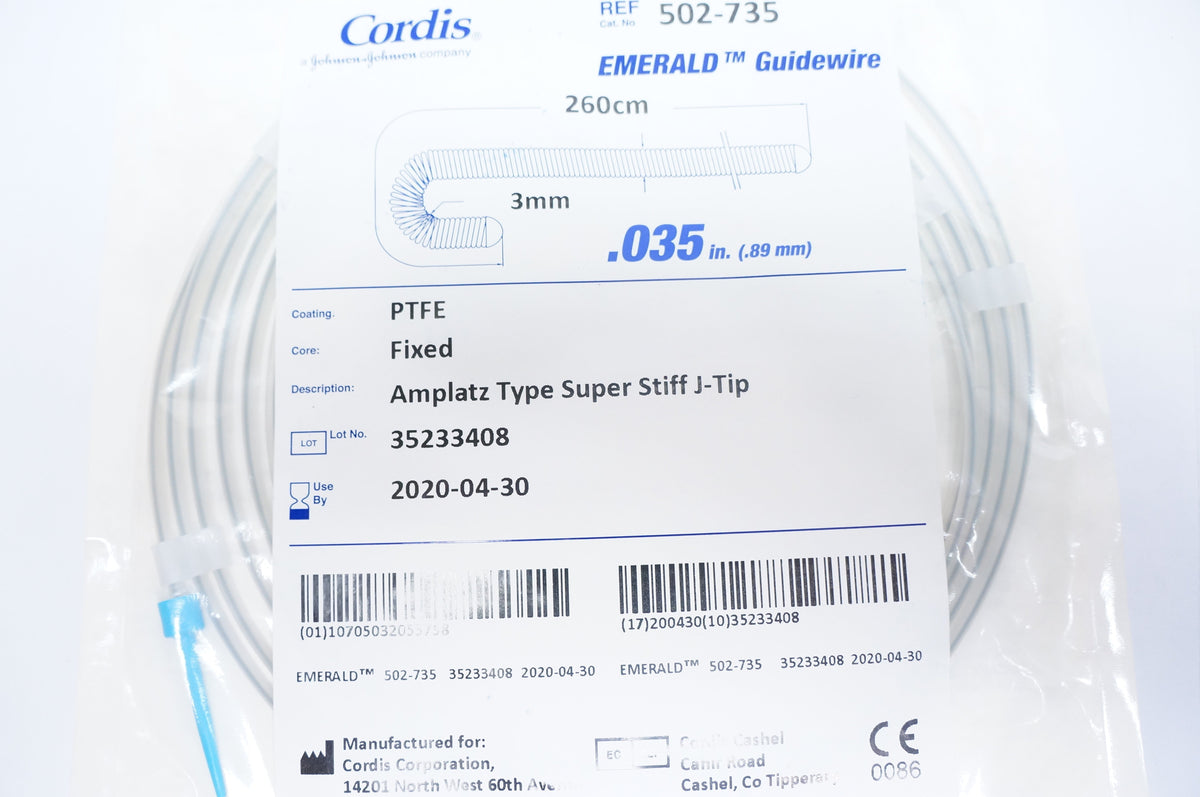 Cordis 502-735 EMERALD Guidewire 0.035inch x 3mm x 260cm (x) – Imedicsales