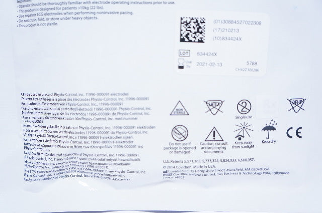 Covidien 22550A Medi-Trace Cadence Adult Defibrillation Electrodes >22 ...