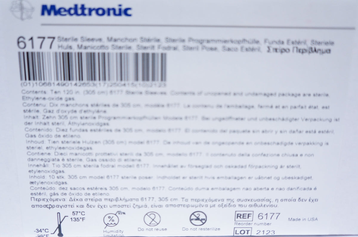 Medtronic 6177 Sterile Sleeve Ten 120 in (305cm ) ~ Box of 10 – Imedicsales