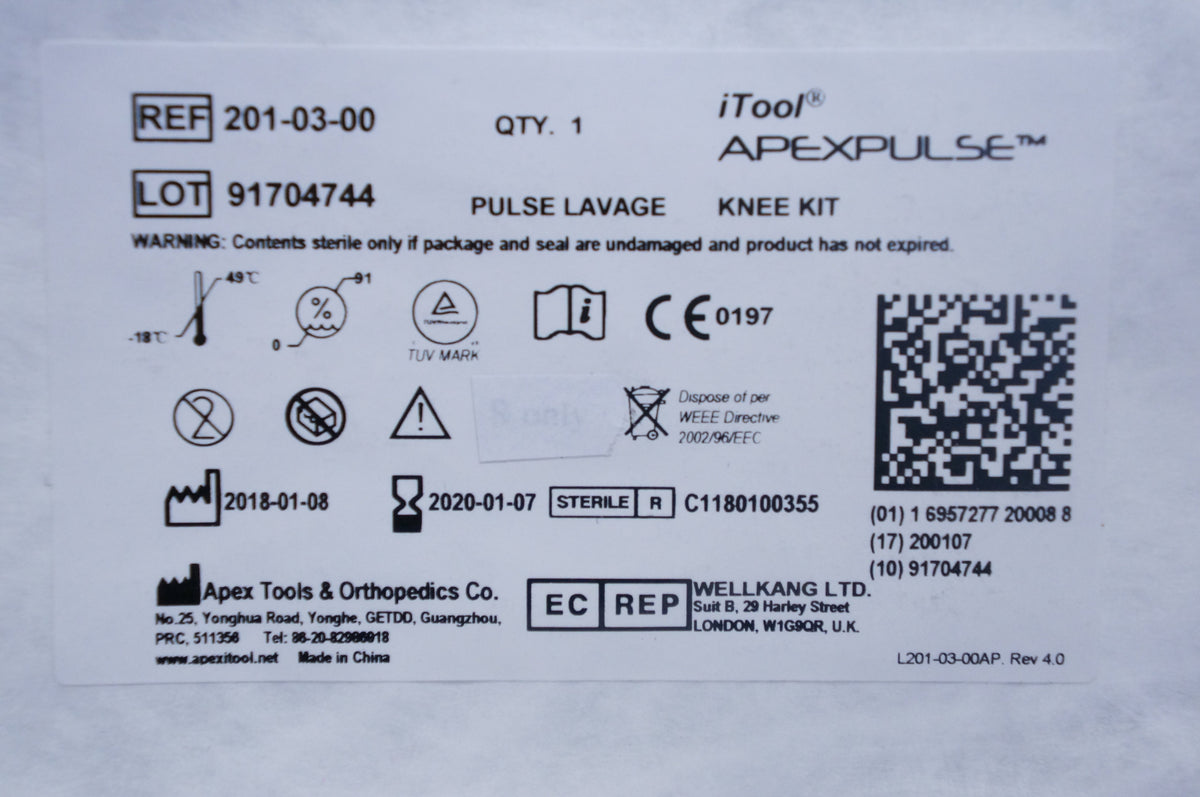 Apex 201-03-00 iTool Apexpulse Pulse Lavage Knee Kit (x) – Imedicsales
