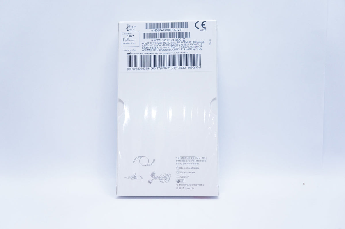 Alcon AU00T0 AcrySof IQ Aspheric Iol with the UltraSert System 15.0D ...