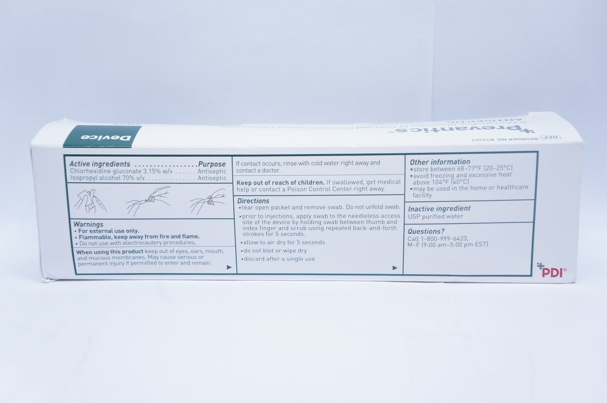 PDI B123ST Prevantics Chlorhexidine Gluconate,Isopropyl Alcohol Swab ...