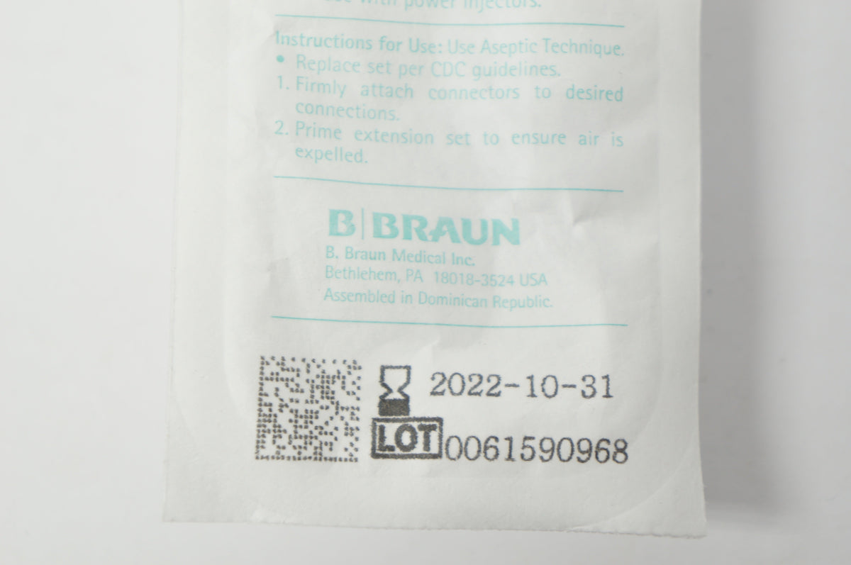 Braun V5406 Extension Set w/Female Luer Lock,Spin-Lock Connector 21in ...