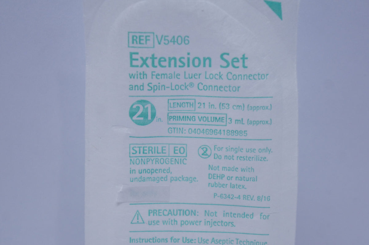Braun V5406 Extension Set with Female Luer Lock, Spin-Lock Connectors ...