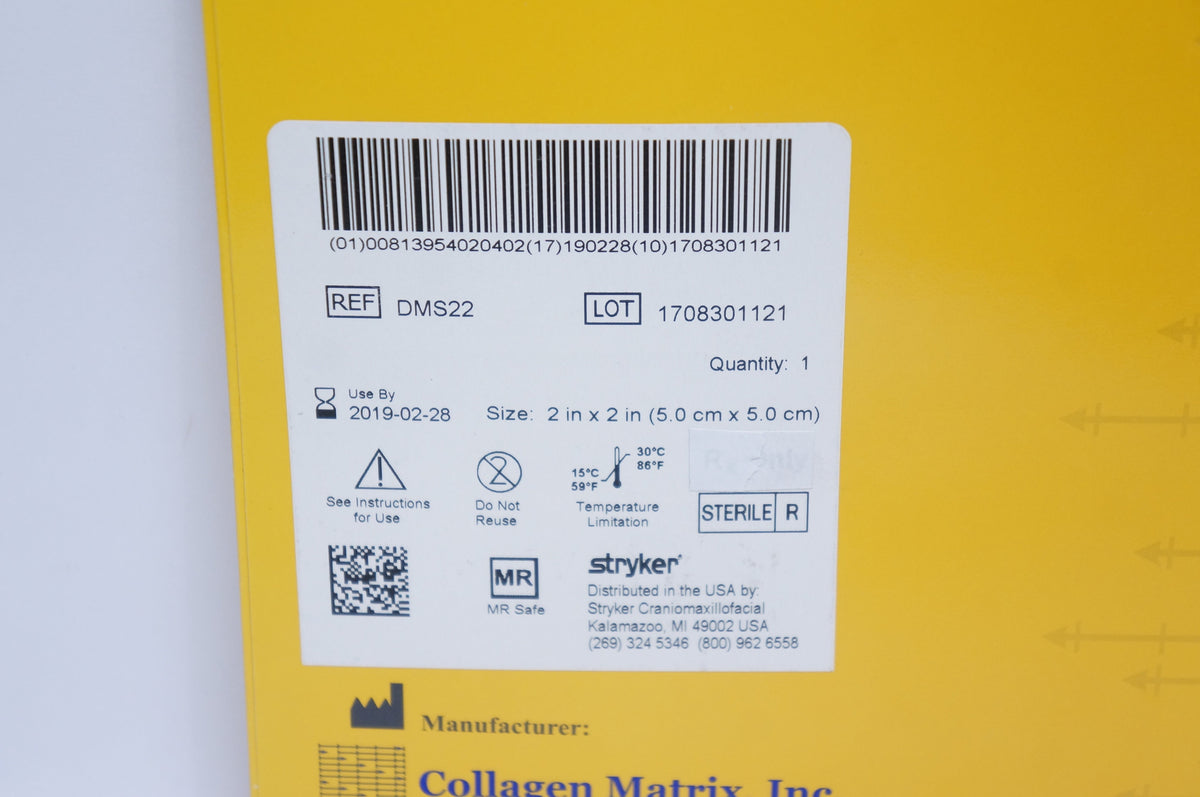 Collagen DMS22 DuraMatrix Suturable Collagen Dura Membrane 2 in. x 2 i ...