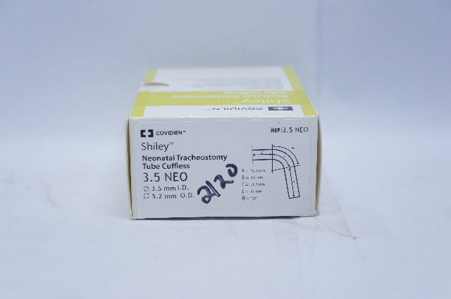 Covidien 3.5NEO Shiley Neonatal Tracheostomy Tube Cuffless 3.5 x 5.2mm ...