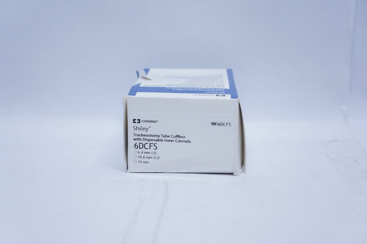 Covidien 6DCFS Shiley Tracheostomy Tube Cuffless 6.4 x 10.8 x x74mm ...