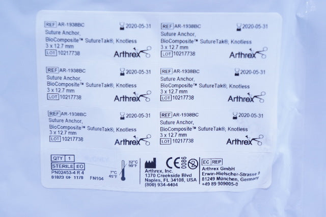 Arthrex AR-1938BC Stre Anchor BioComposite SutureTak, Knotless 3 x 12 ...