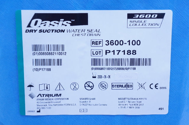 Atrium 3600-100 Ocean Dry Suction Water Seal Chest Drain (x) – Imedicsales