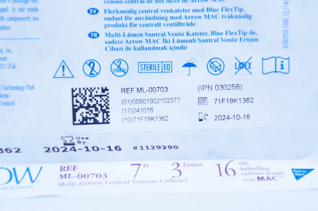 Arrow ML-00703 Multi-Lumen Central Venous Cath. 7Fr. x 16cm – Imedicsales