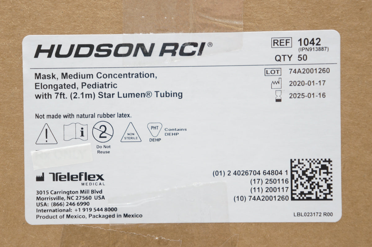 Teleflex 1042 Hudson RCI 9ask, Medium Concentration, Pediatric - Box o ...