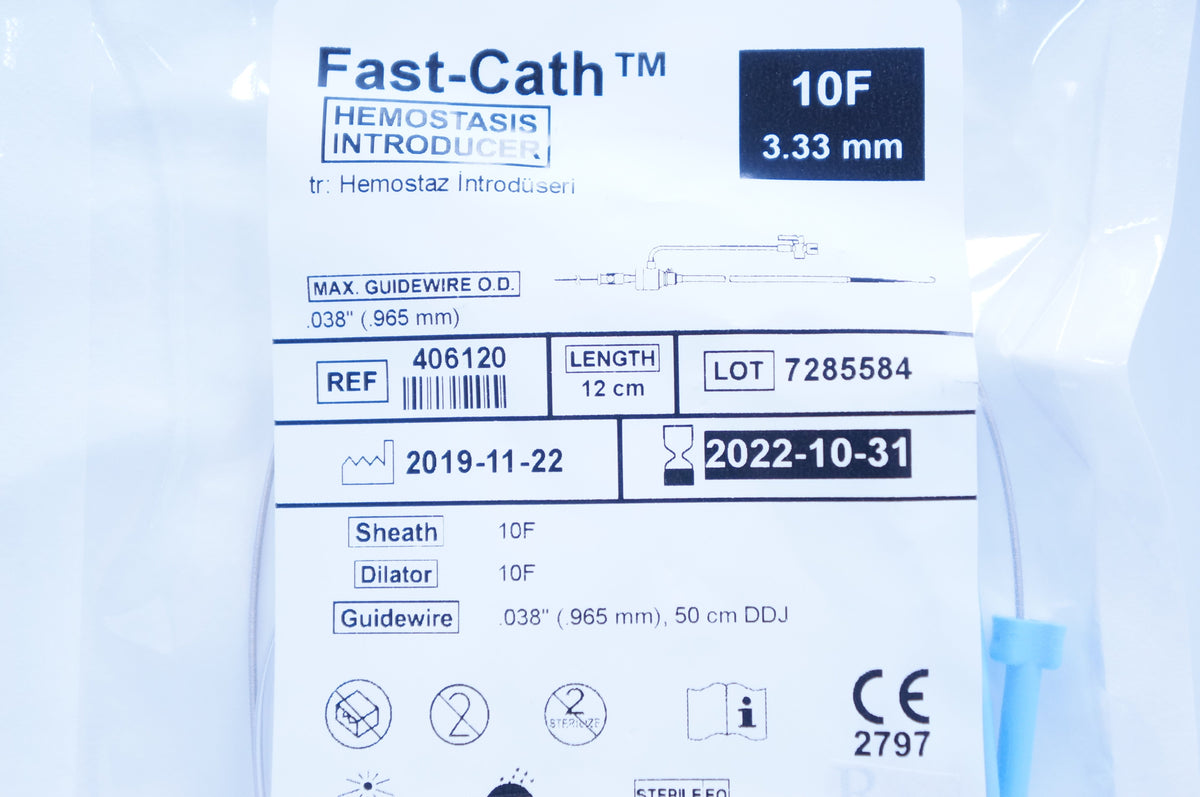 St. Jude Medical 406120 Fast-Cath Hemostasis Introducer 10F x 12cm ...