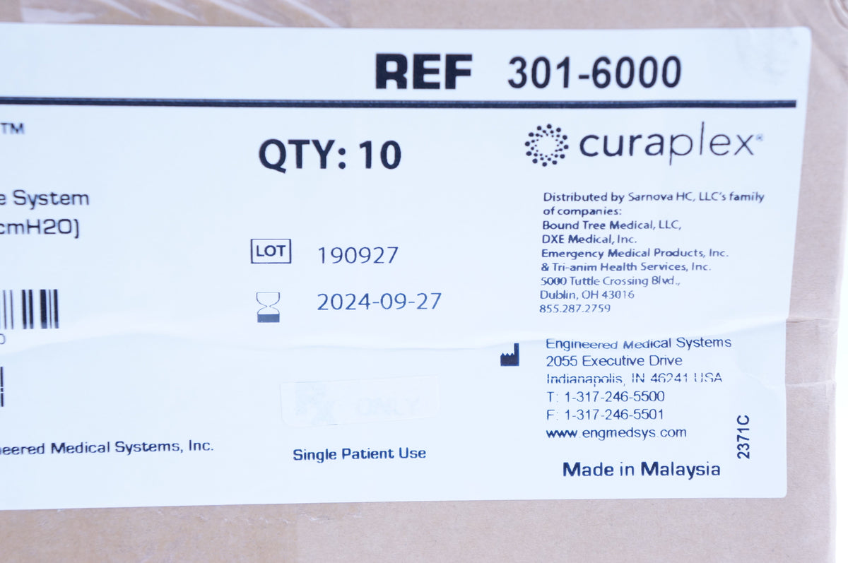 Cura Plex 301-6000 AccuPAP Positive Airway Pressure System - Box of 10 ...