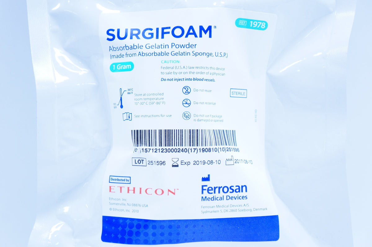 Ferrosan 1978 Ethicon Surgifoam Absorbable Gelatin Powder 1 Gram (x ...