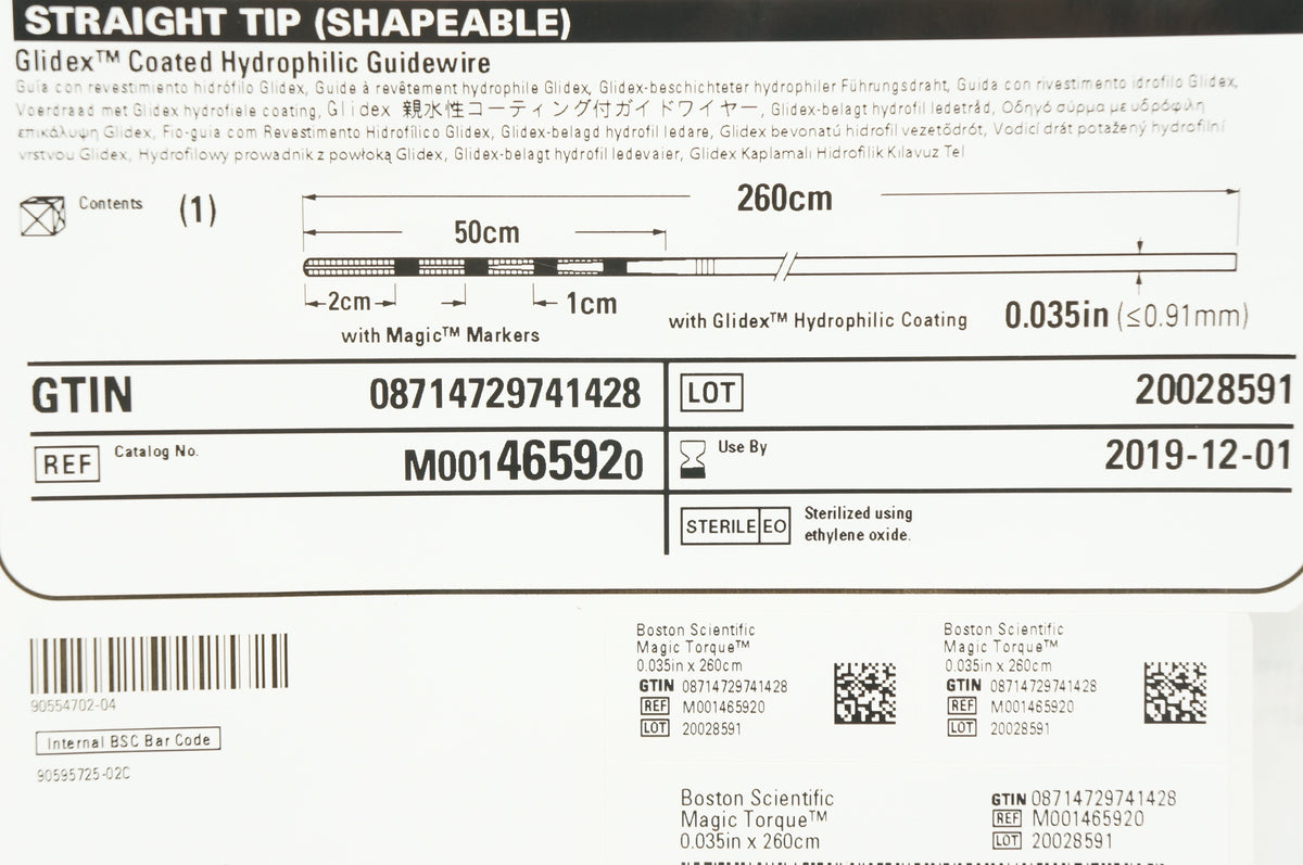 Boston Scientific M001465920 Magic Torque Guidewire 0.035 in. x 260 cm ...