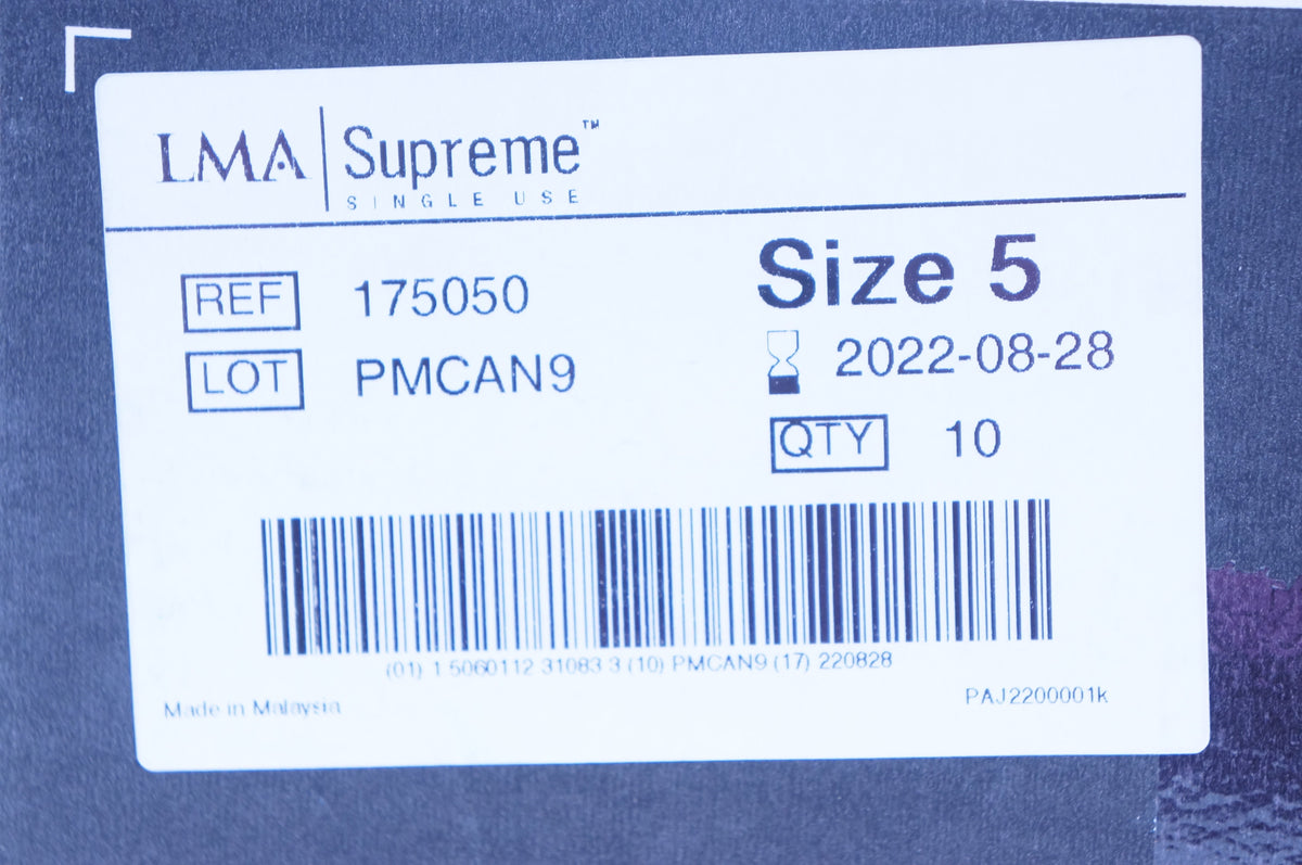 Teleflex 175050 Supreme Laryngeal Mask Airway Size 5 - Box of 10 ...