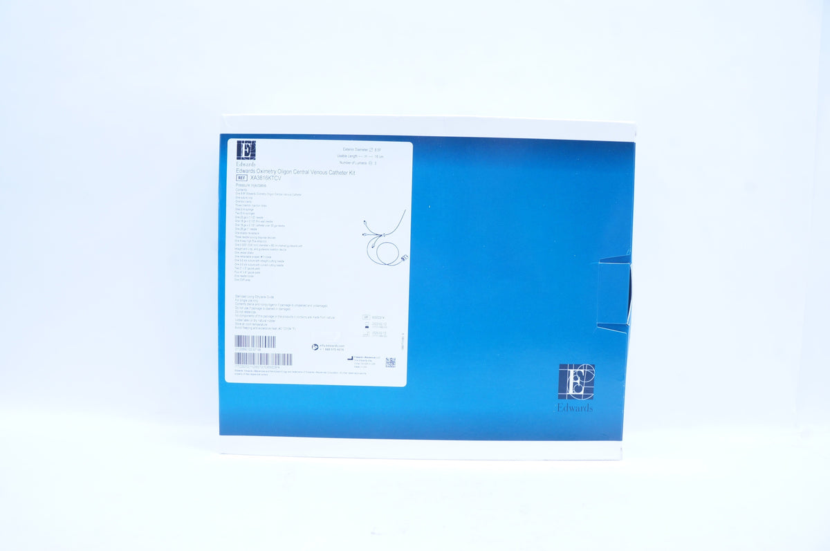 Edwards XA3816KTCV Oximetry Oligon Central Venous Cath. Kit 8.5F x 16c ...