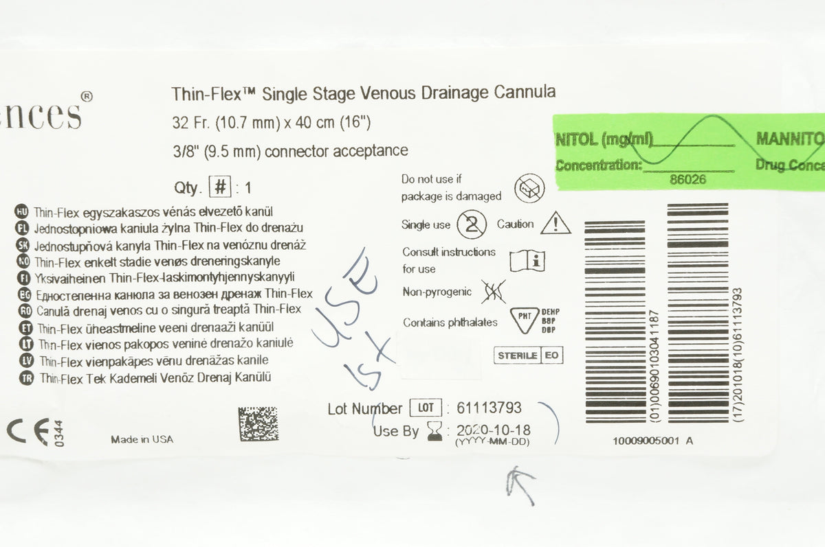 Edwards Lifesciences TF032L Thin-Flex Venous Drainage Cannula 32Fr x 1 ...