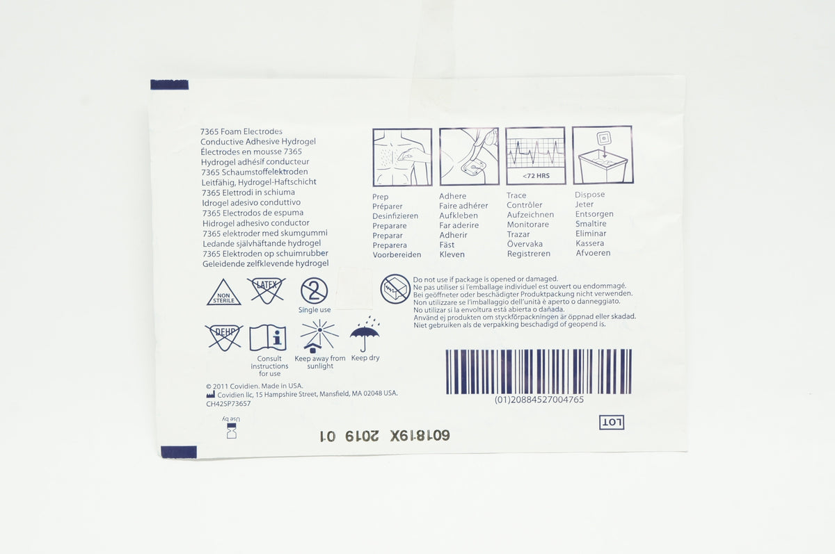 Covidien 50007365 Kendall 7365 Foam Electrodes Conductive Adhesive Hyd ...