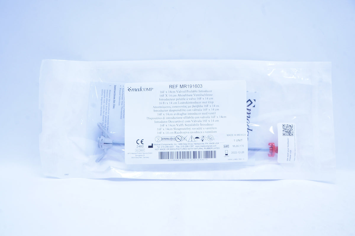 MedComp MR191603 Valved Peelable Introducer 16F x 14cm – Imedicsales