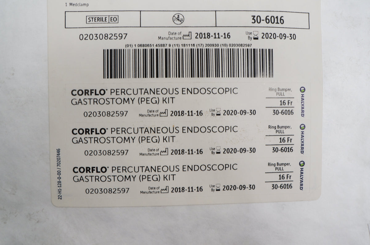 Halyard 30-6016 Corflo Percutaneous Endoscopic Gastrostomy (PEG) Kit ...